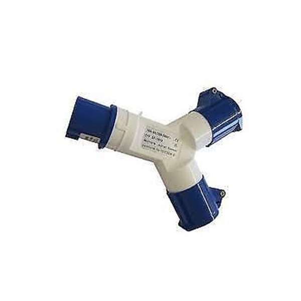 240 Volt Mains – 16 Amp – 2 Way Electric Hook-up Splitter Y Connector ...